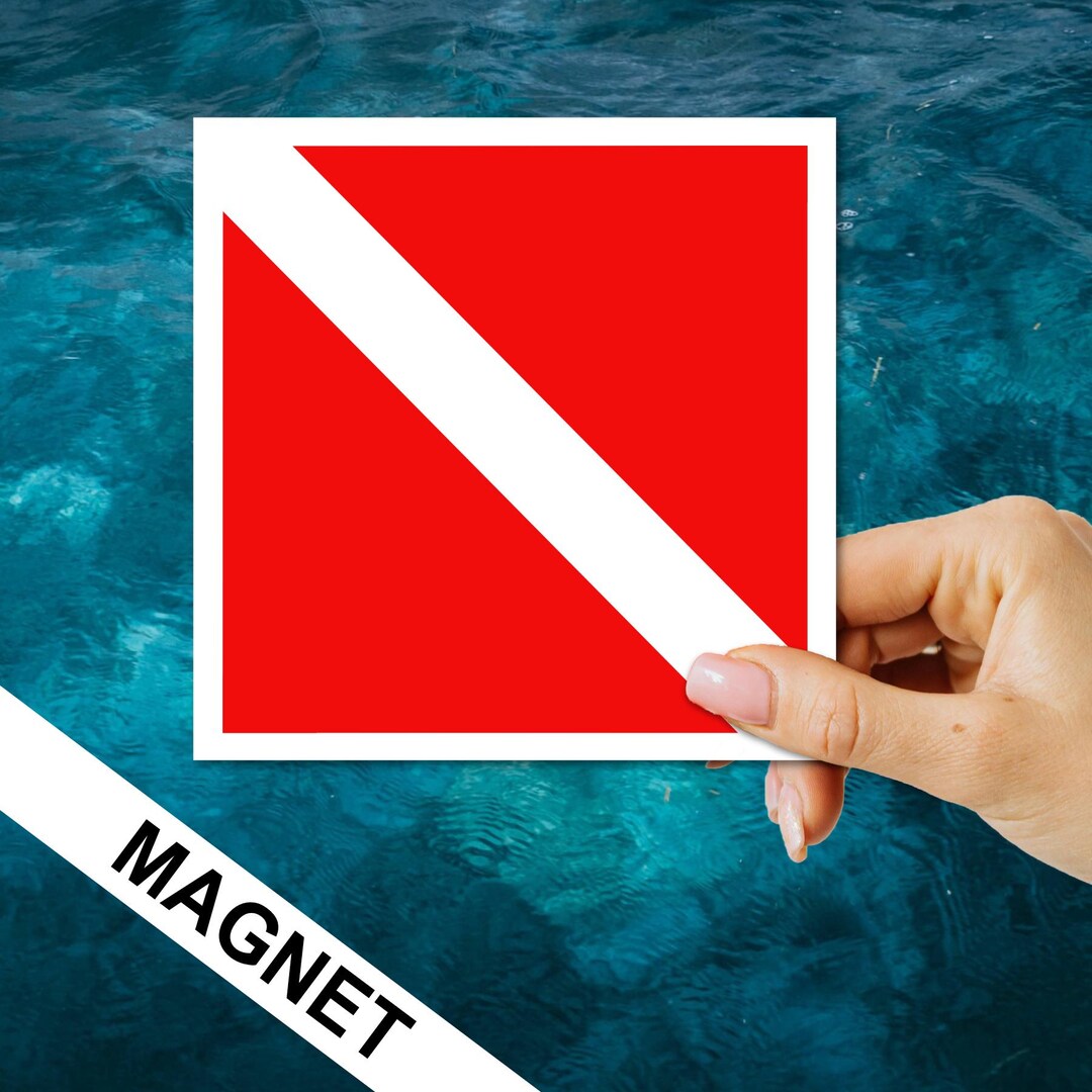 Scuba Dive Flag Car Magnet, Scuba Flag Magnet, Water Sports Magnet ...