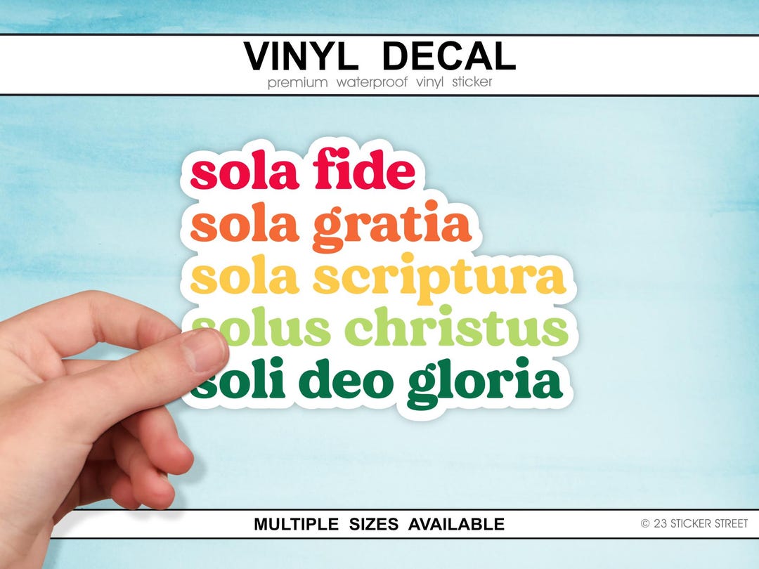 Five Solas Sticker | Reformed Theology Decal for Theologians ...