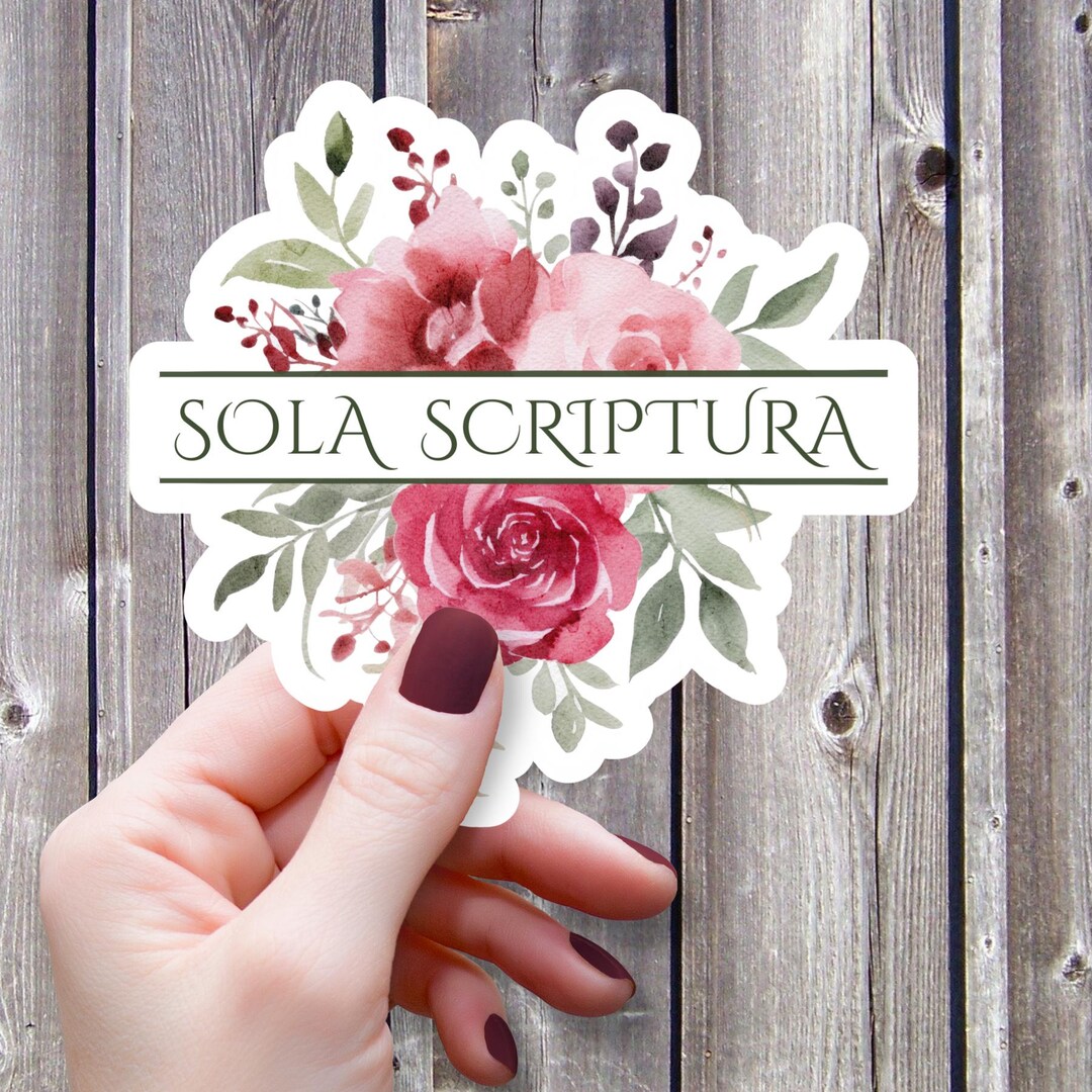 Sola Scriptura Pink Floral Sticker, Scripture Alone Sticker, Vinyl ...