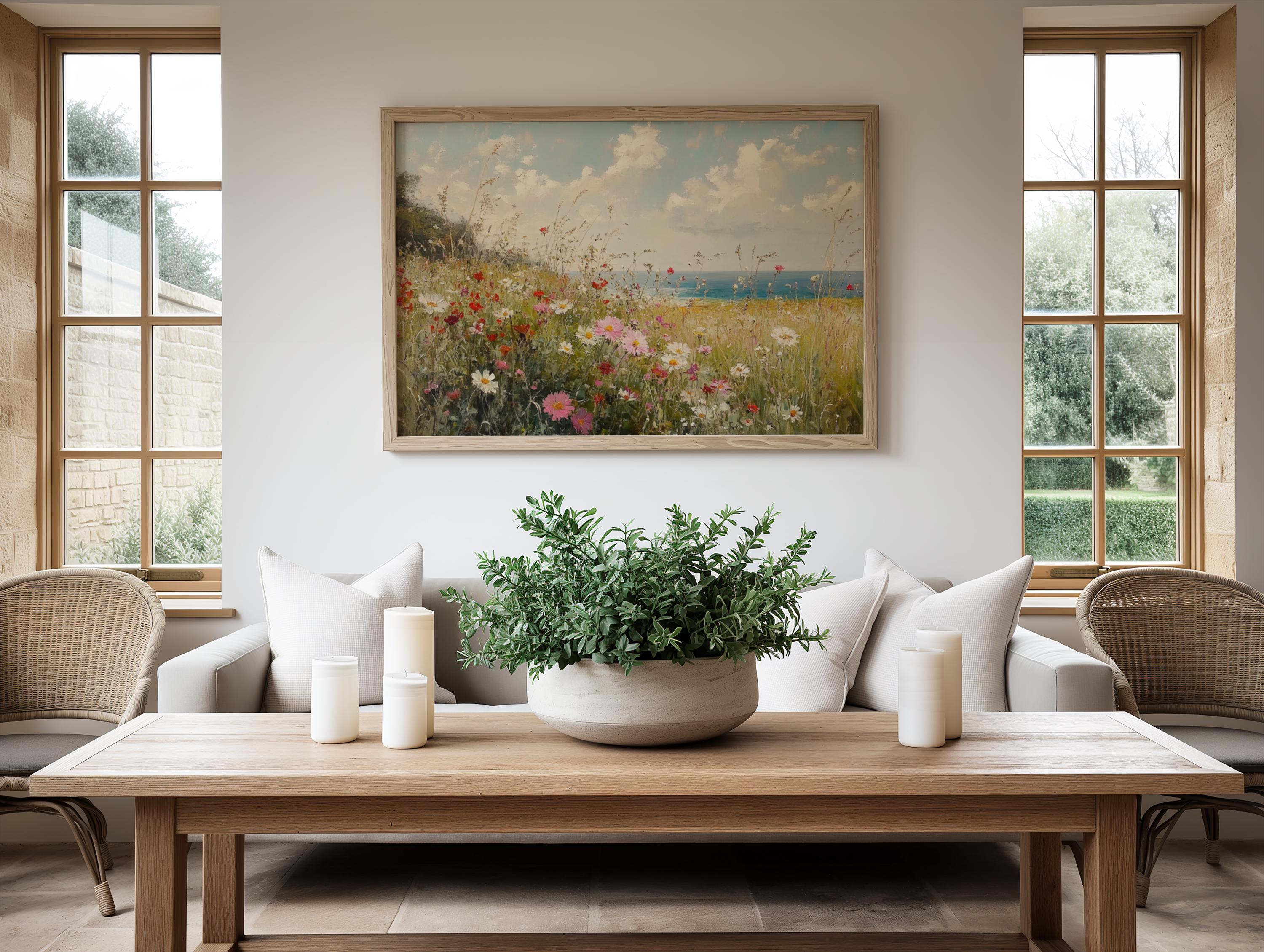 Cottagecore Meadow Print: Vintage Floral Oil Painting (digital Download ...