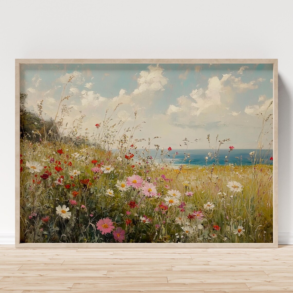 Cottagecore Meadow Print: Vintage Floral Oil Painting (digital Download ...