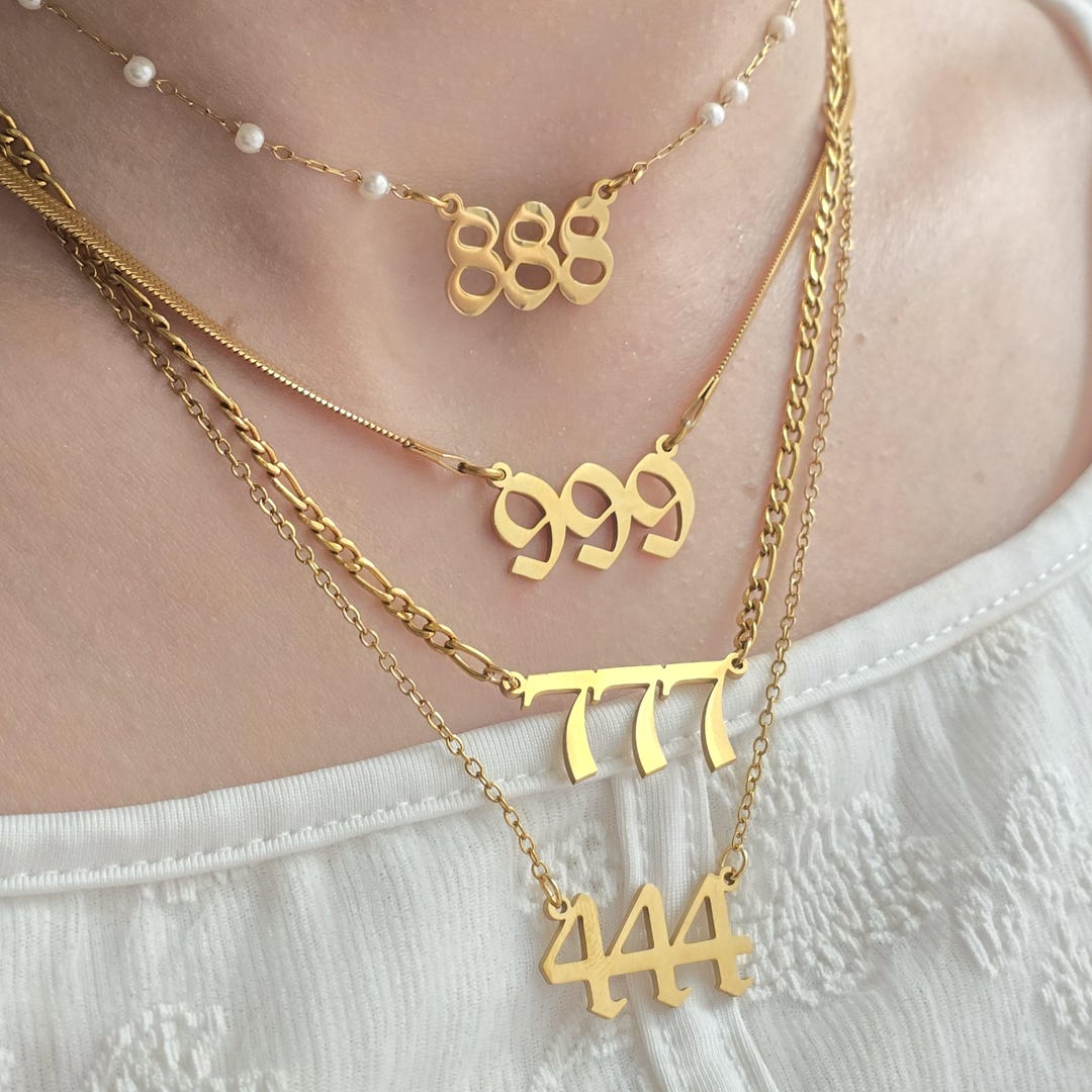 18k Gold Filled Angel Number Necklace: Custom Protection Pendant - Etsy