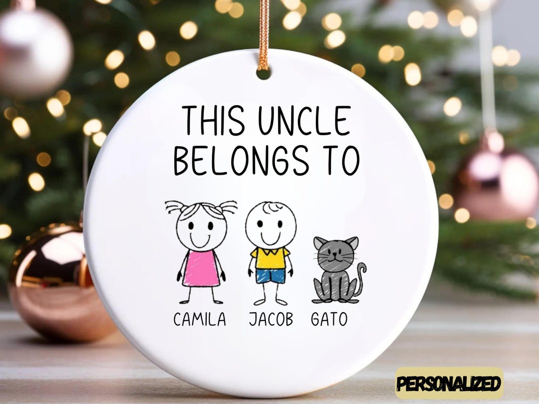 This Uncle or Aunt Belongs to Personalized Ornament Custom Stick Figure ...