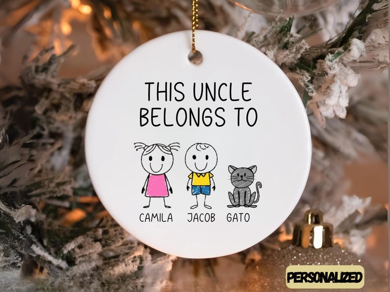 This Uncle or Aunt Belongs to Personalized Ornament Custom Stick Figure ...