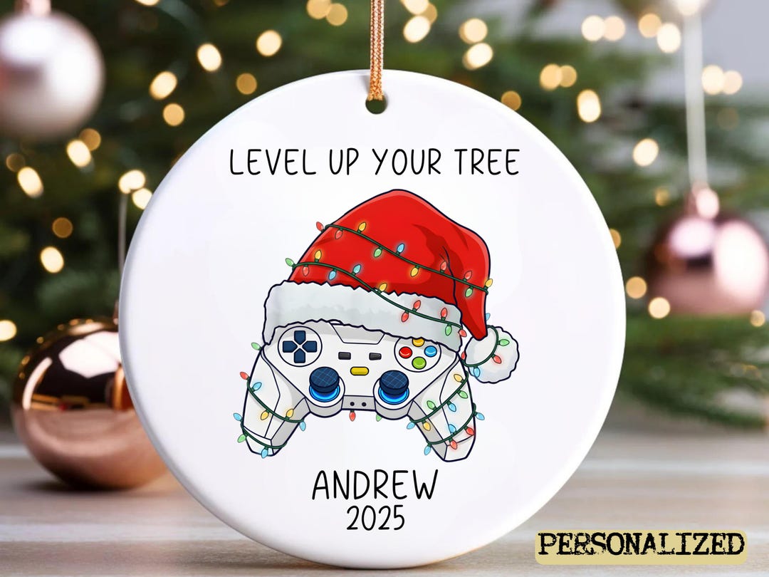 Gamer Christmas Ornament Boy, Level up Tree Decor, Personalized Gift ...