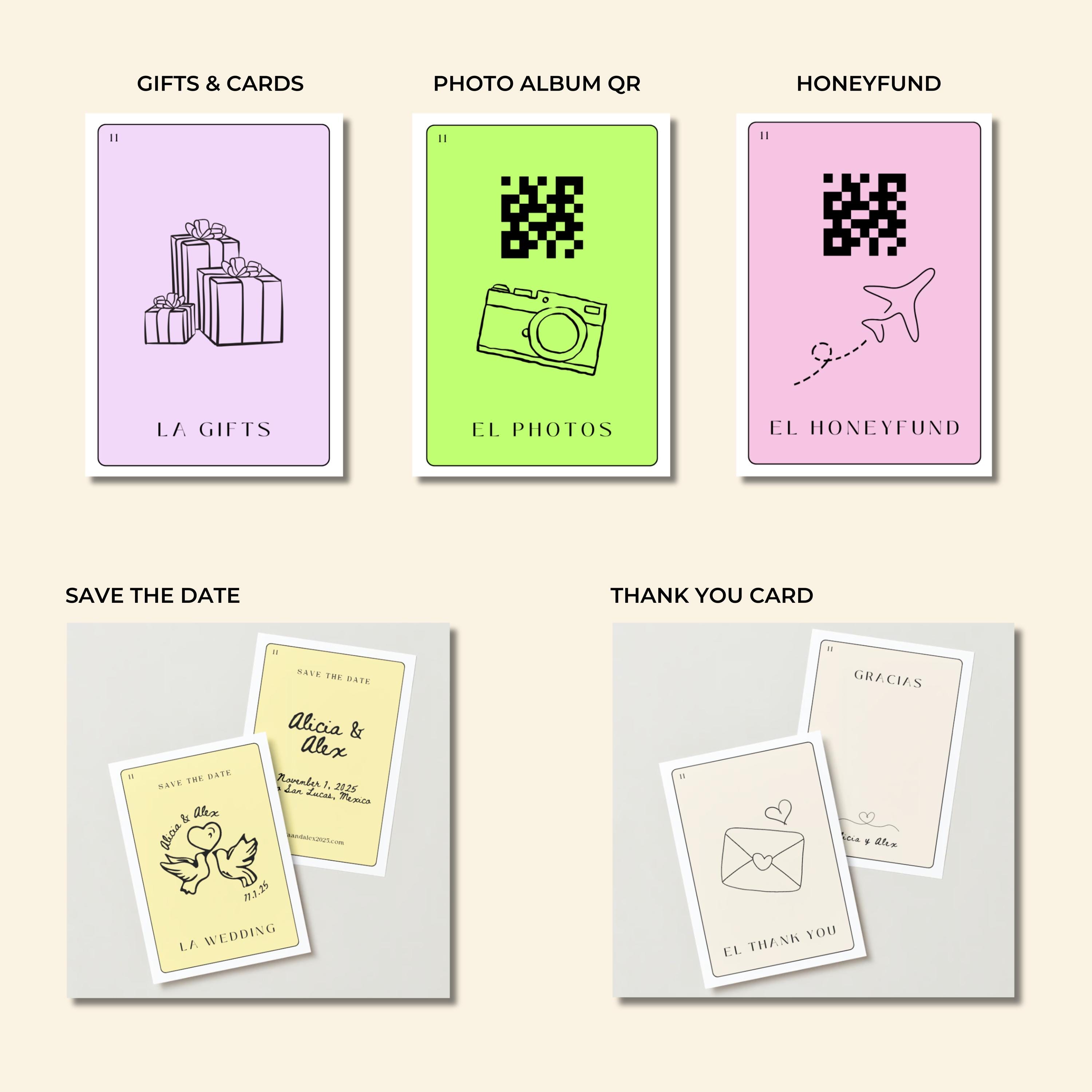 LOTERIA Wedding Template Bundle | Destination Mexico Save the Date ...