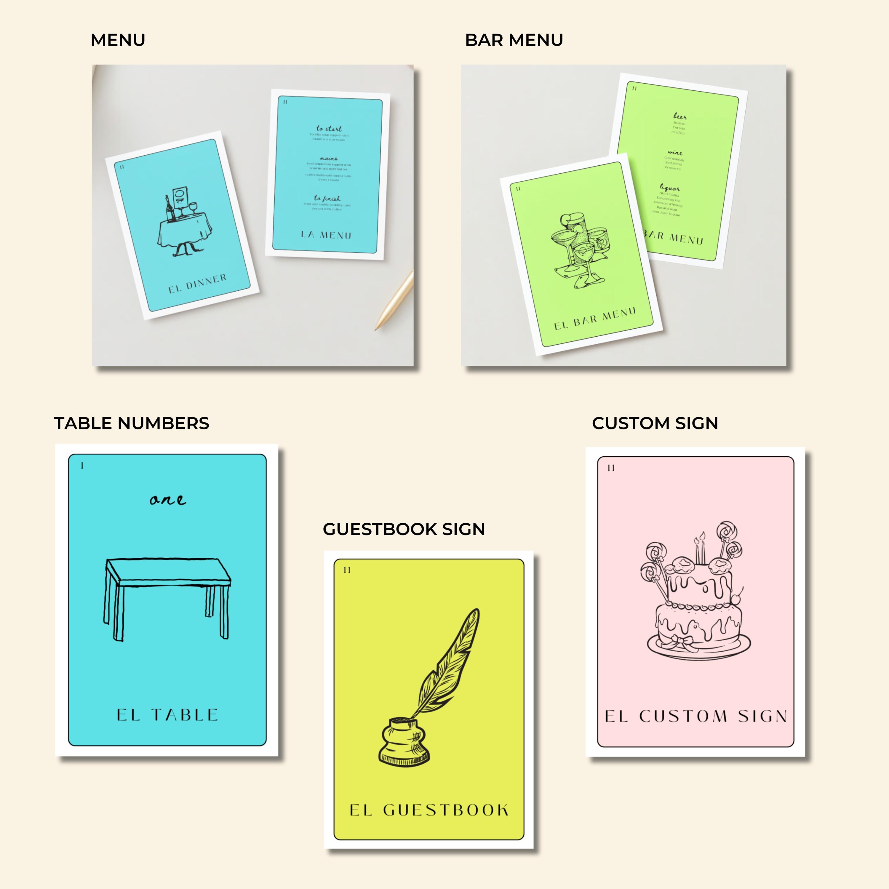LOTERIA Wedding Template Bundle | Destination Mexico Save the Date ...