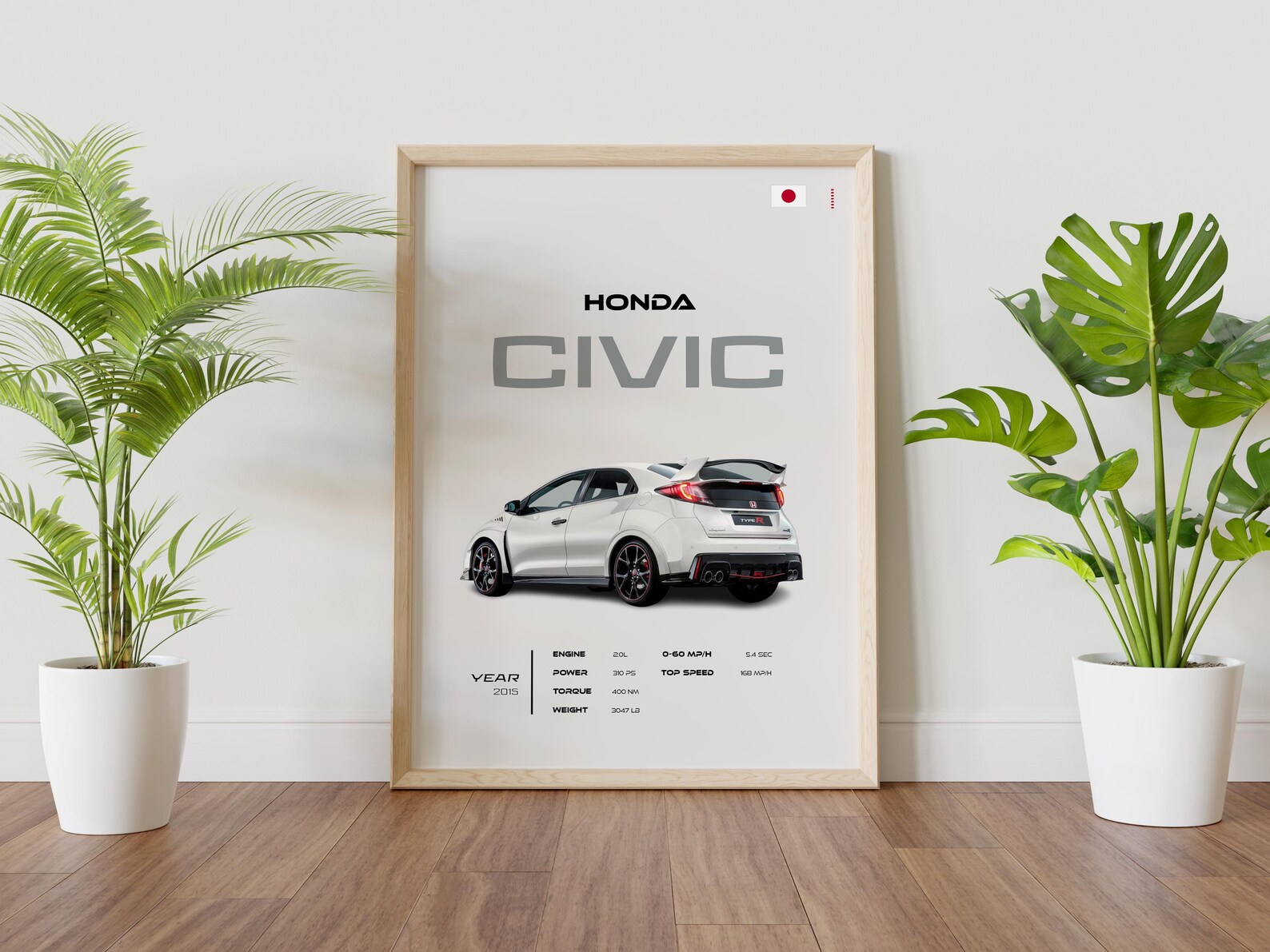 Honda Civic Poster | Vintage Car Wall Art | Retro Honda Decor for Home ...