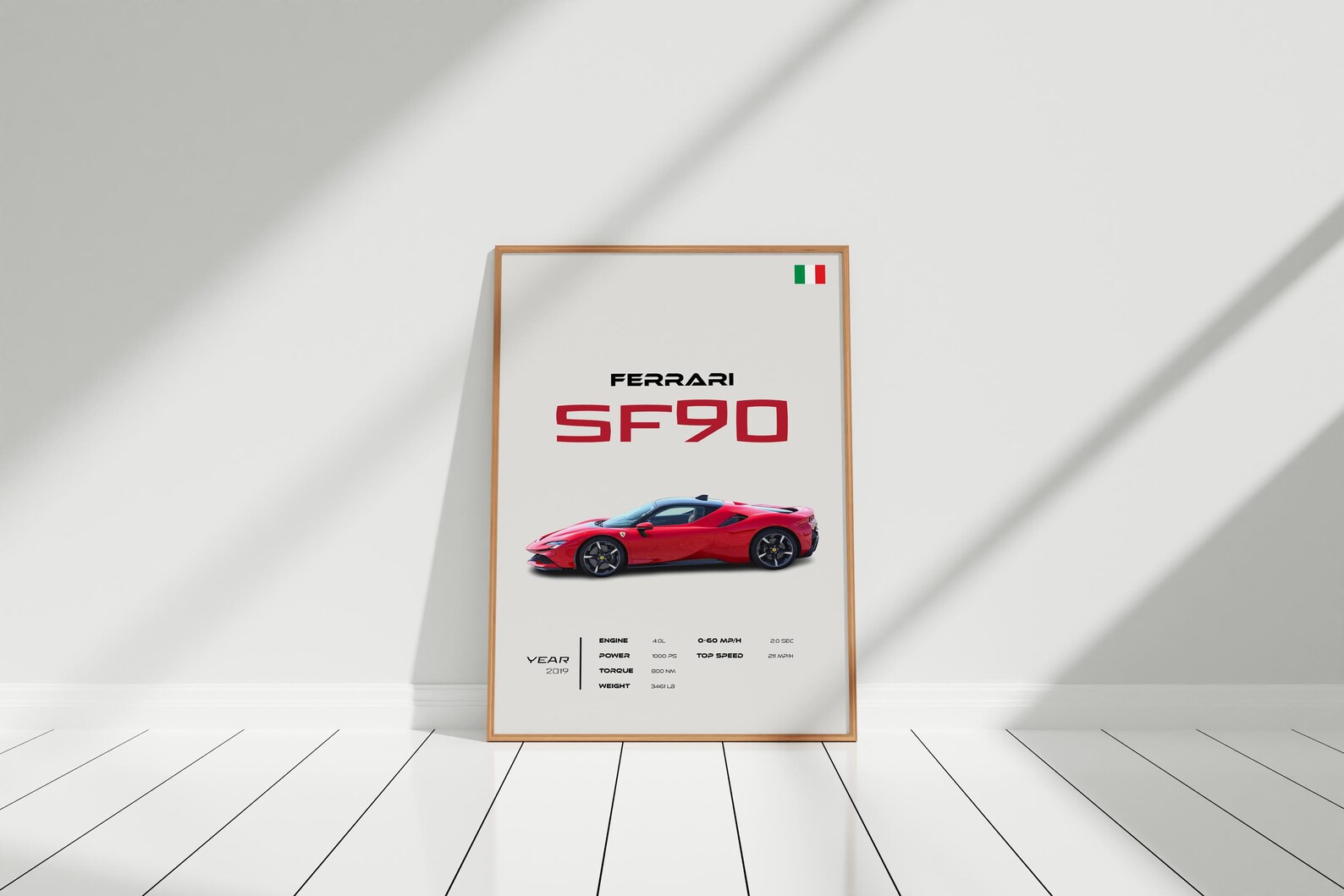 Ferrari SF90 Stradale Poster - Hypercar Art for Enthusiasts - Italian ...
