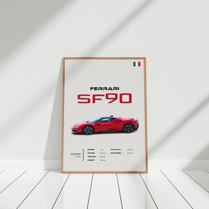Ferrari SF90 Stradale Poster - Hypercar Art for Enthusiasts - Italian ...