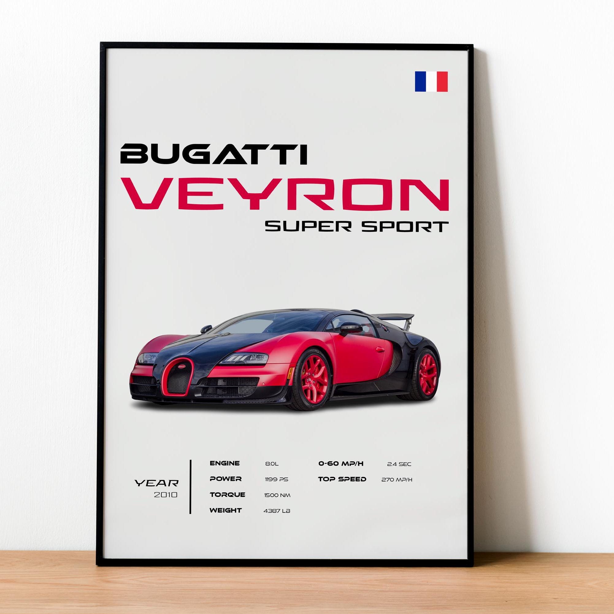 Bugatti Veyron Super Sport Poster | Premium Car Art Print | Racing Wall ...