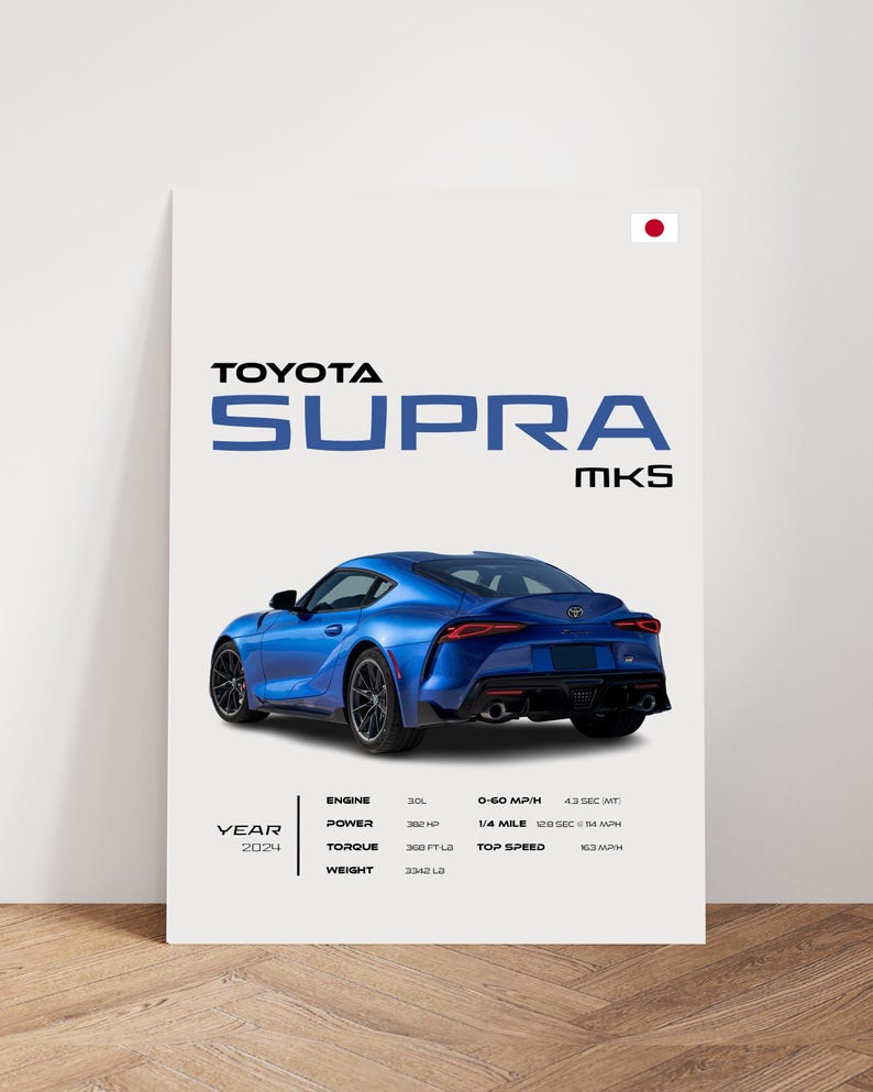 Toyota Supra MK5 Poster: JDM Car Art Print - Etsy