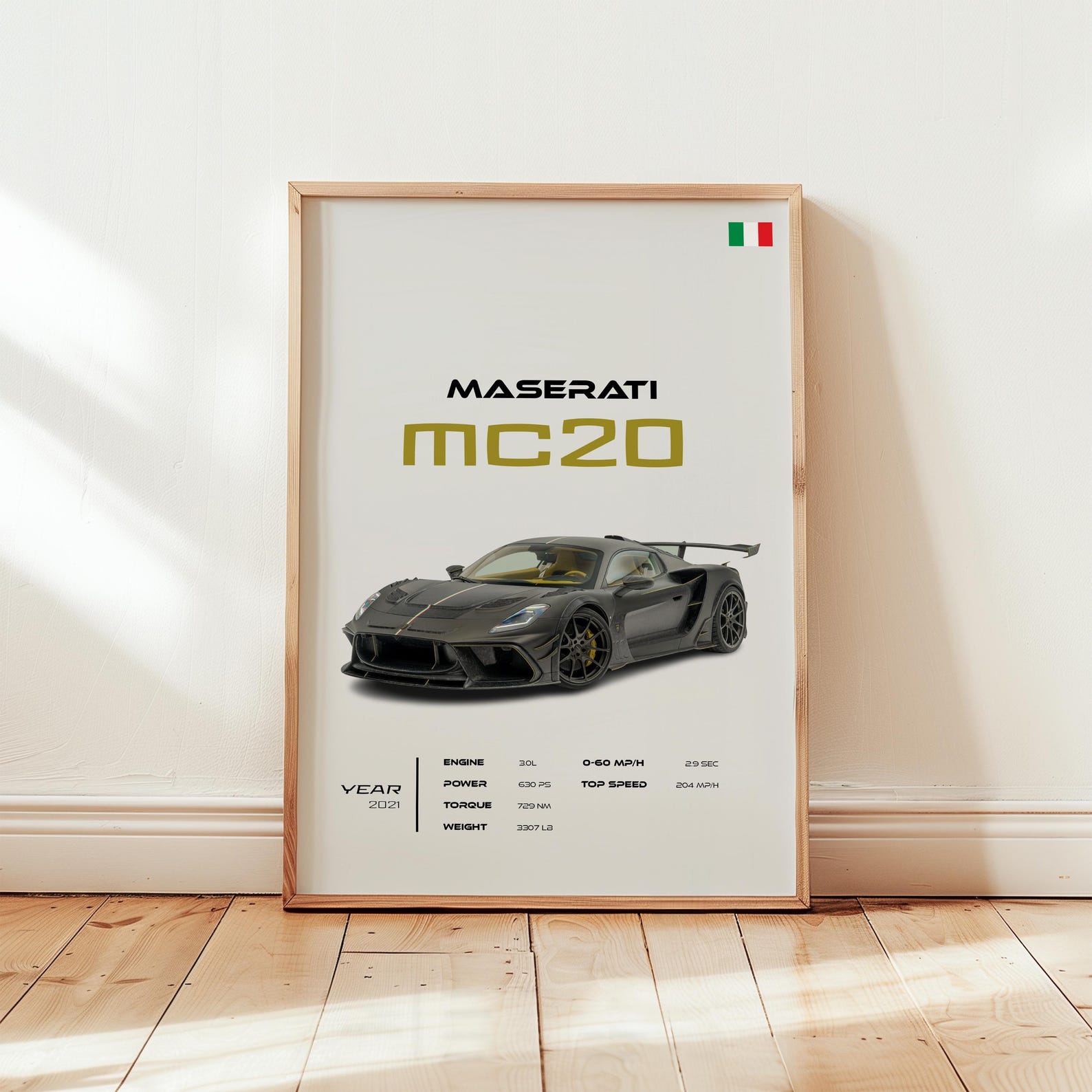 Maserati MC20 Poster: Italian Supercar Wall Art - Framed or Rolled - Etsy