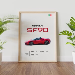 Ferrari SF90 Stradale Poster - Hypercar Art for Enthusiasts - Italian ...