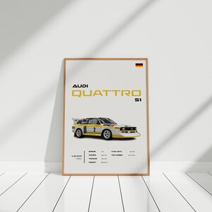 Audi Quattro S1 Poster - Group B Rally Legend - Framed Office Decor ...