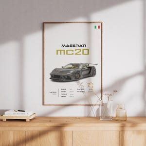 Maserati MC20 Poster: Italian Supercar Wall Art - Framed or Rolled - Etsy