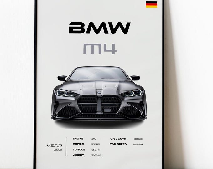 BMW M4 Competition | Supercar Wall Art | 2023 M4 BMW | BMW Poster | car ...