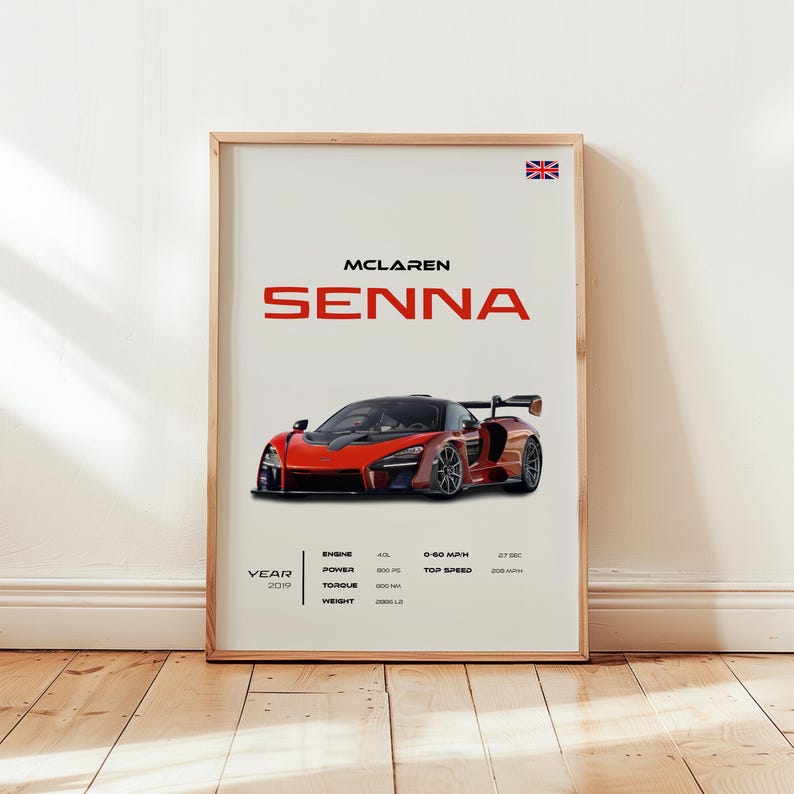 Mclaren Senna Poster – Supercar Poster, British Hypercar Wall Art ...
