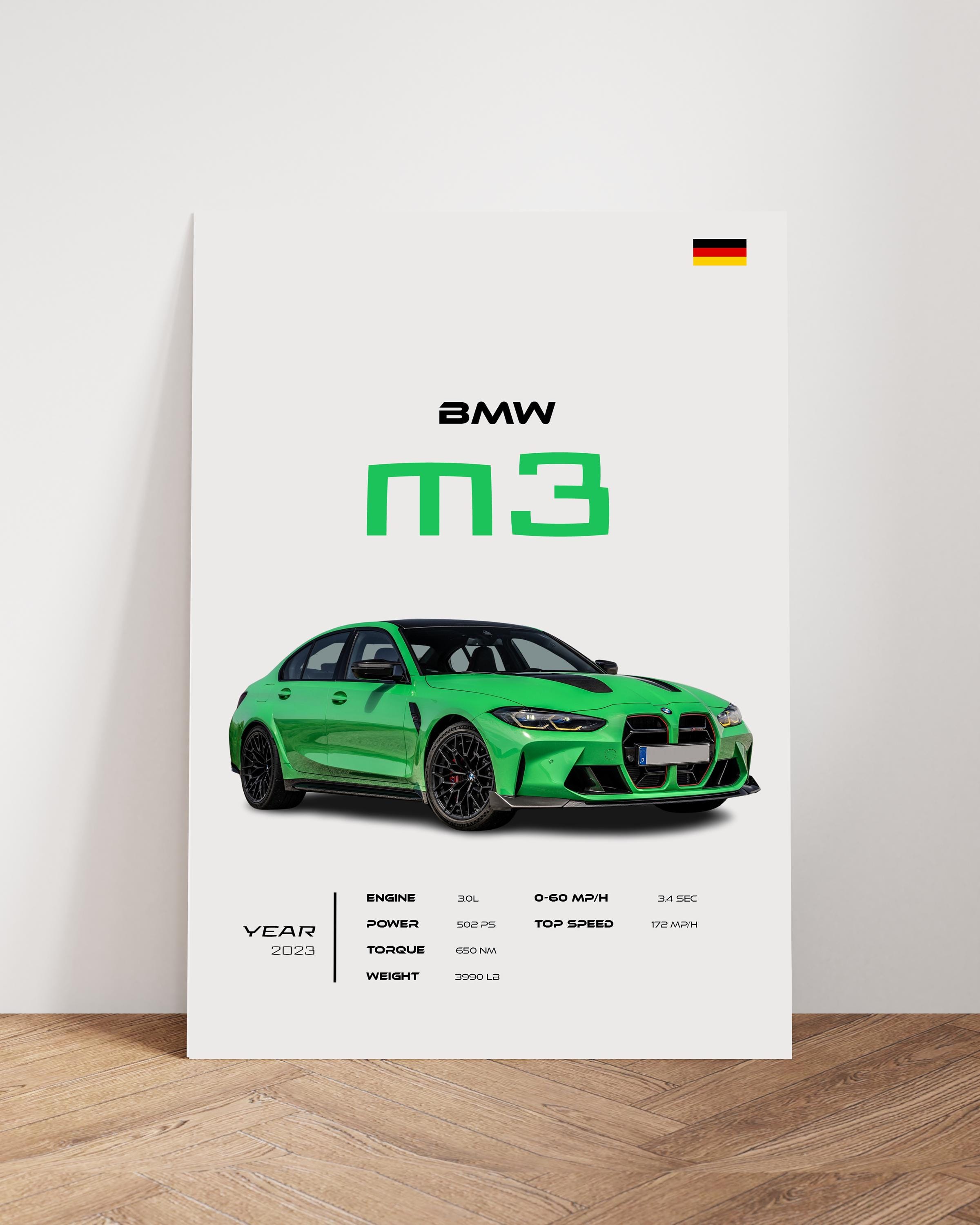 BMW M3 Poster, High Performance M Sport Car, Luxury Automotive Decor - Etsy