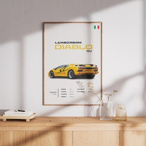 Lamborghini Diablo SV Poster: Classic Supercar Garage Wall Art - Etsy