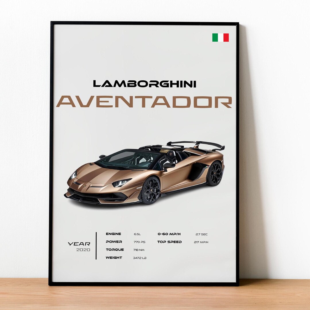 Lamborghini Aventador Poster | Luxury Wall Art | Sports Car Decor ...