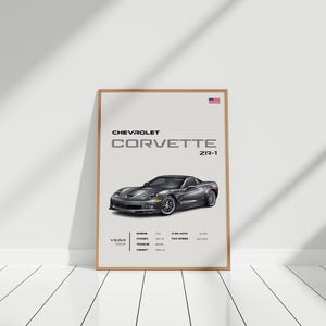 Chevy Corvette ZR1 Poster –supercharged Sports Car Wall Art, Modern ...