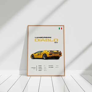 Lamborghini Diablo SV Poster: Classic Supercar Garage Wall Art - Etsy