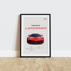 Ferrari Laferrari Poster, Italian Hypercar Wall Art, Luxury Car Print ...