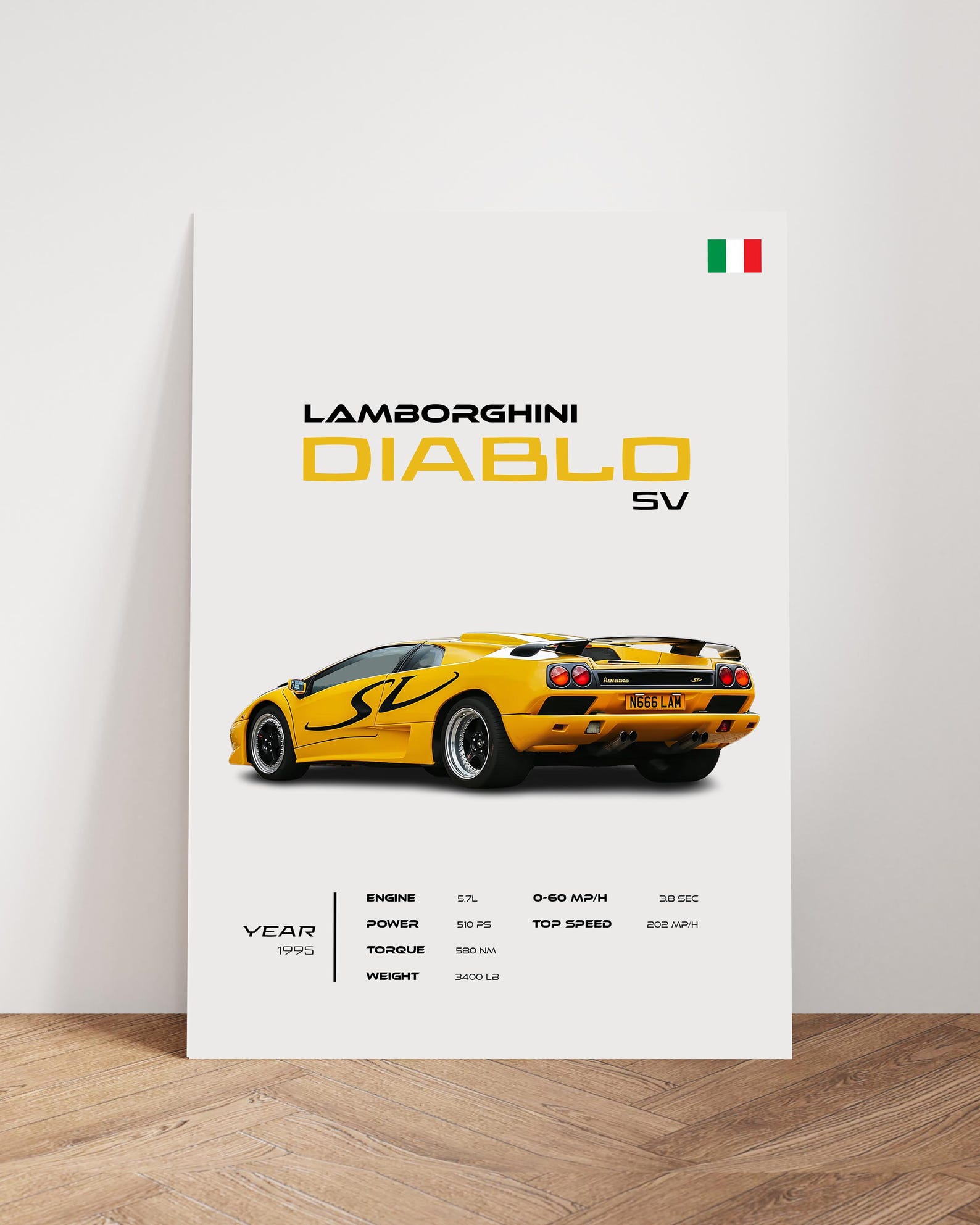 Lamborghini Diablo SV Poster: Classic Supercar Garage Wall Art - Etsy