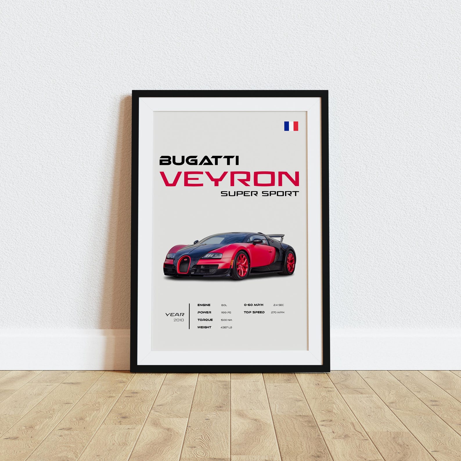 Bugatti Veyron Super Sport Poster | Premium Car Art Print | Racing Wall ...