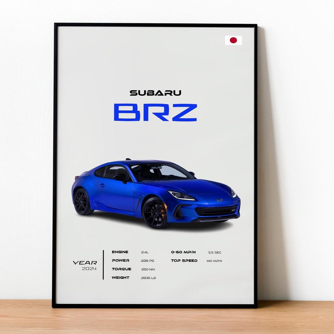 Subaru BRZ Poster - JDM Sports Car Wall Art , Garage Wall Decor - Etsy