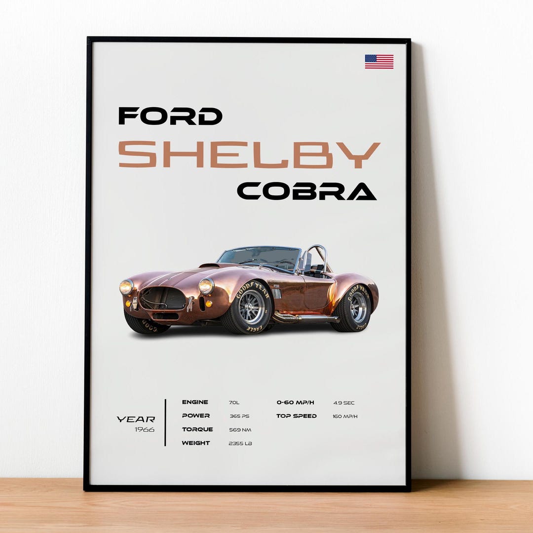 1966 Ford Shelby Cobra Poster: Classic Muscle Car Wall Art - Etsy