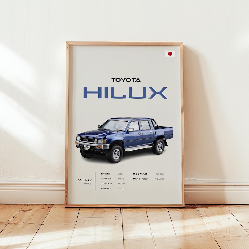 Toyota Hilux Poster - Classic Off-road Pickup Wall Art - Vintage ...