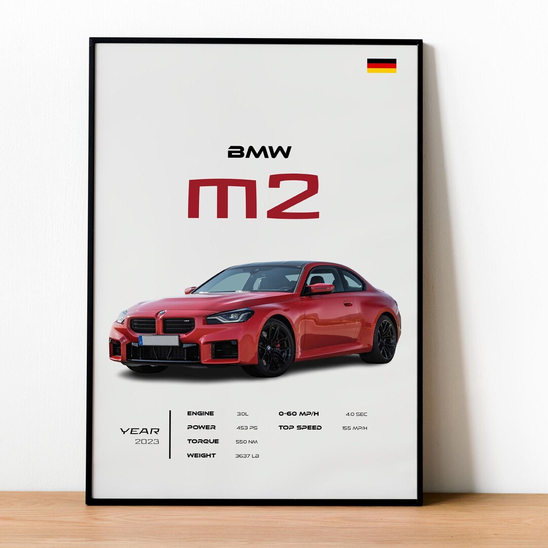 BMW M2 Poster - Stunning Wall Art for Car Lovers, Perfect Gift for Motorsports Enthusiasts & BMW ...