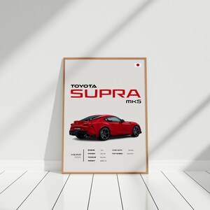 Toyota Supra MK5 Poster: Japanese Sports Car Wall Art - Etsy