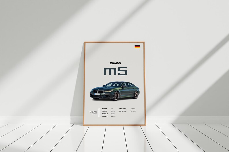 2021 BMW M5 Poster, German Sports Sedan Wall Art, Automotive Decor - Etsy