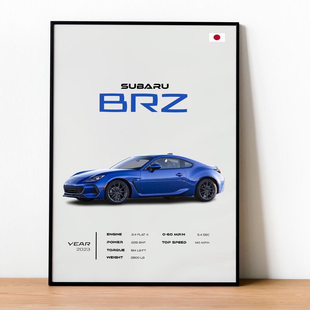 Subaru BRZ Poster, Japanese Sports Car Wall Art - Etsy