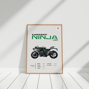 Kawasaki Ninja H2R Poster - High Speed Motorcycle Wall Art - Iconic ...