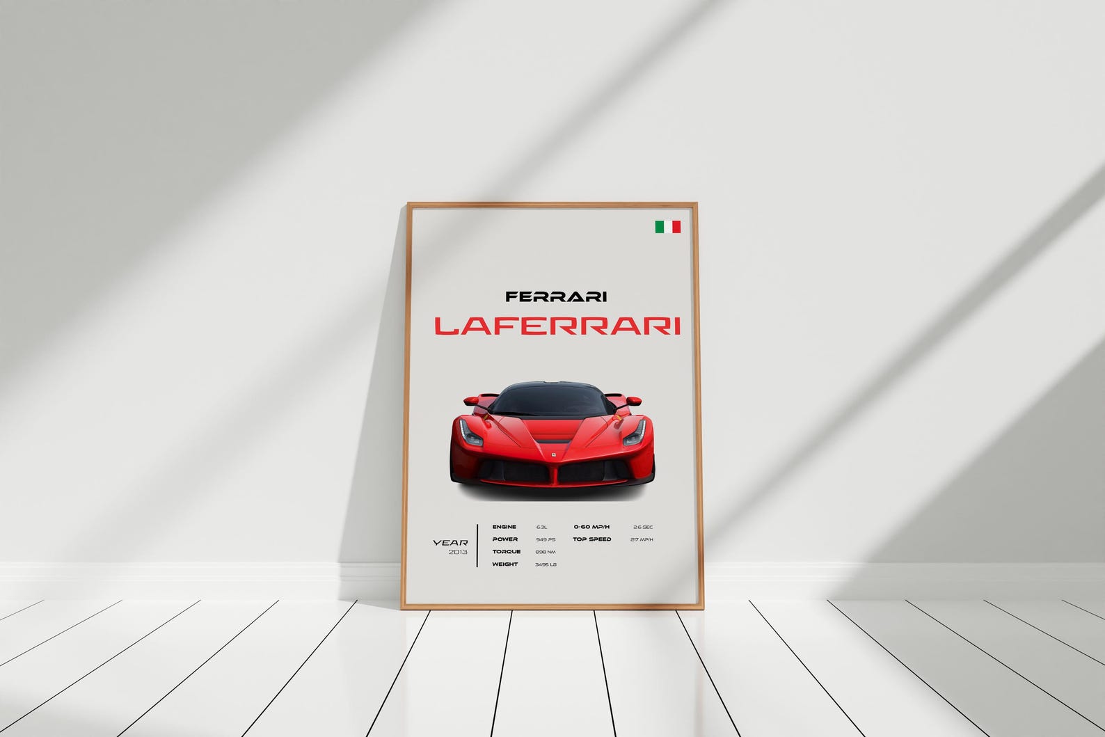 Ferrari Laferrari Poster, Italian Hypercar Wall Art, Luxury Car Print ...