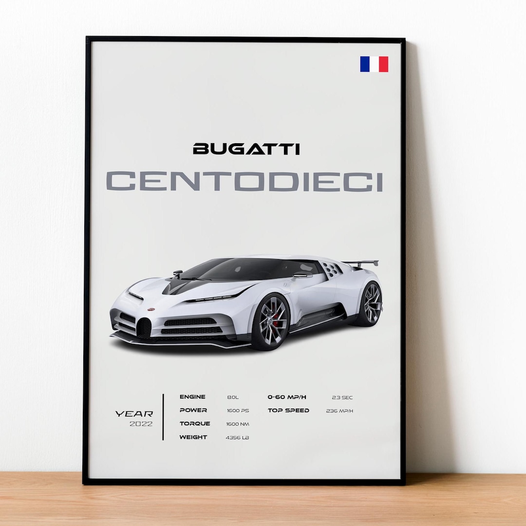 Bugatti Centodieci Poster, Automotive Art Print, Car Wall Decor - Etsy