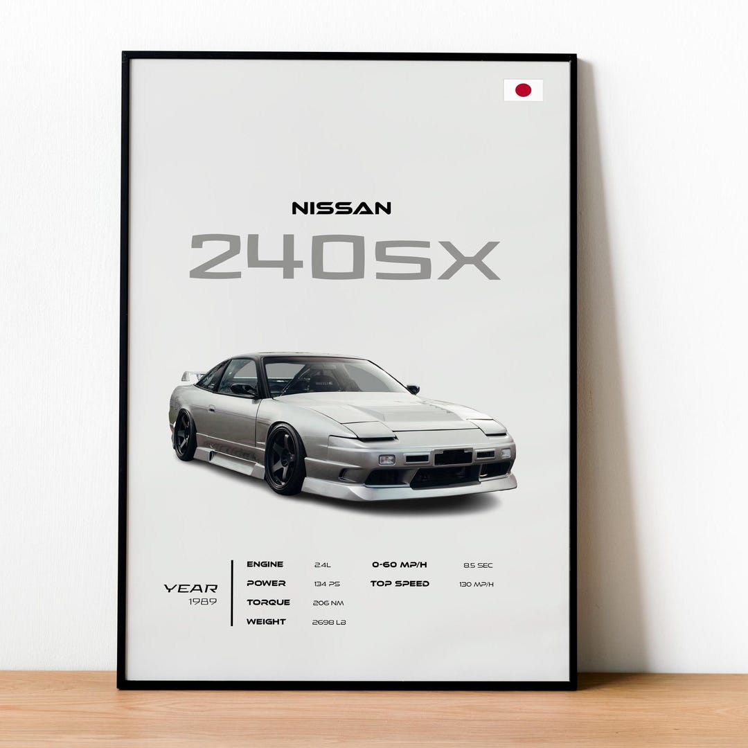 Nissan 240SX Poster, JDM Car Wall Art, Garage Wall Decor - Etsy