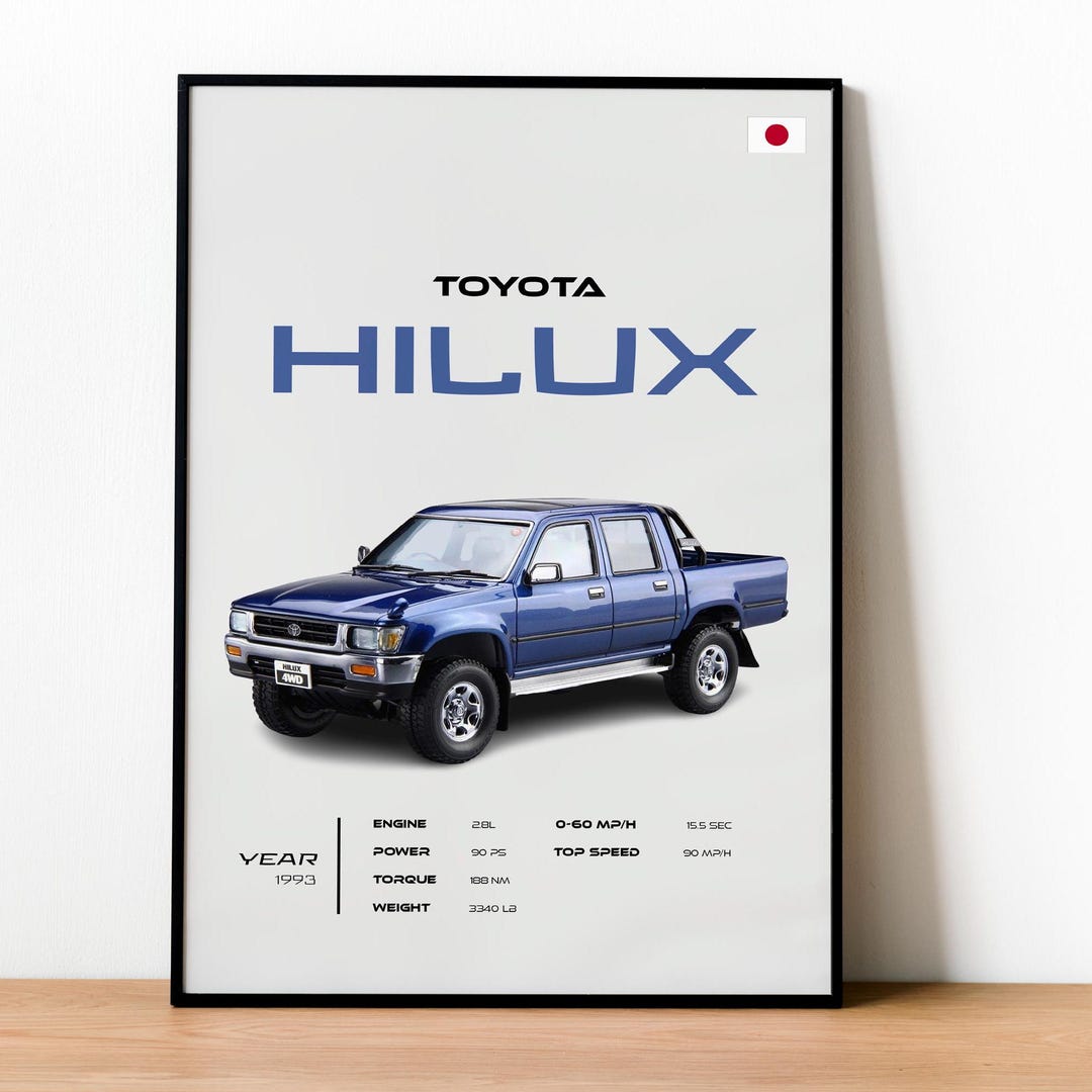 Toyota Hilux Poster - Classic Off-road Pickup Wall Art - Vintage ...