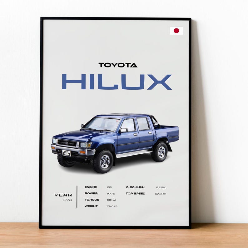 Toyota Hilux Poster - Classic Off-road Pickup Wall Art - Vintage ...