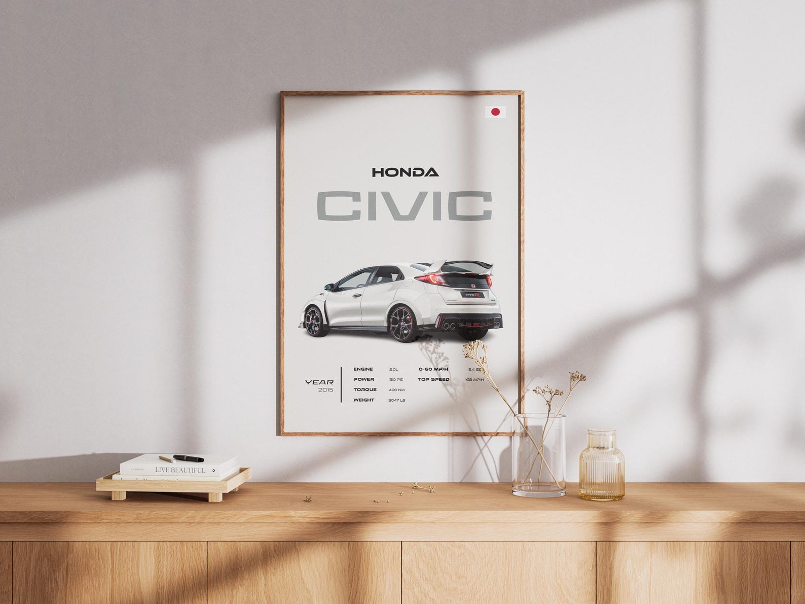 Honda Civic Type R Poster, Sports Car Wall Art, Car Enthusiast Gift - Etsy