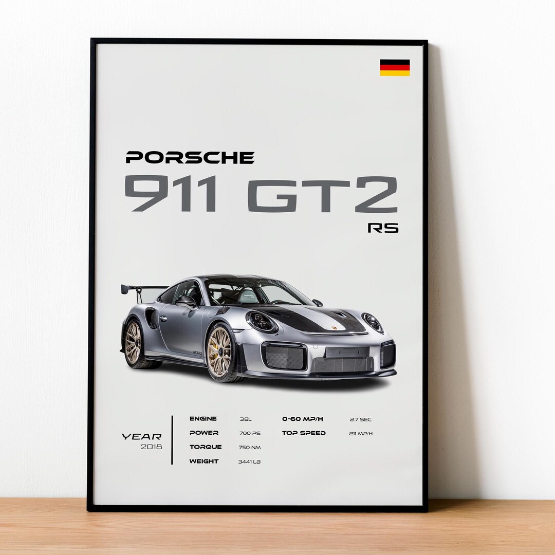 Porsche 911 GT2 RS Poster - High Performance Supercar Wall Art - Luxury ...