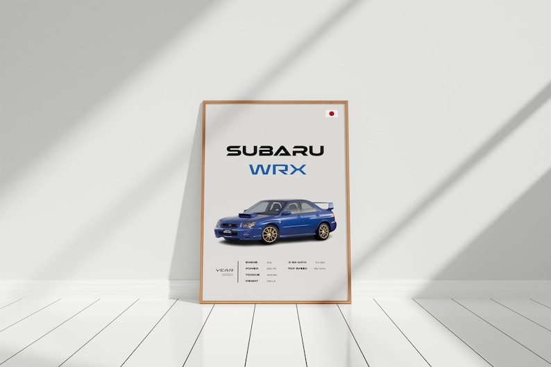 Subaru WRX Poster, Iconic Rally Car Wall Art, Automotive Decor - Etsy
