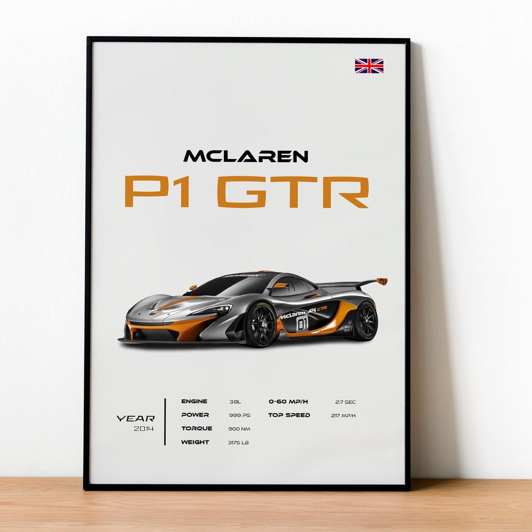 Mclaren P1 GTR Poster, Hypercar Automotive Art, Luxury Automotive Decor ...