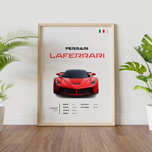 Ferrari Laferrari Poster, Italian Hypercar Wall Art, Luxury Car Print ...