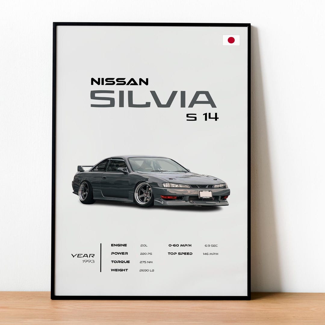 Nissan Silvia S14 Poster: JDM Car Wall Art - Etsy