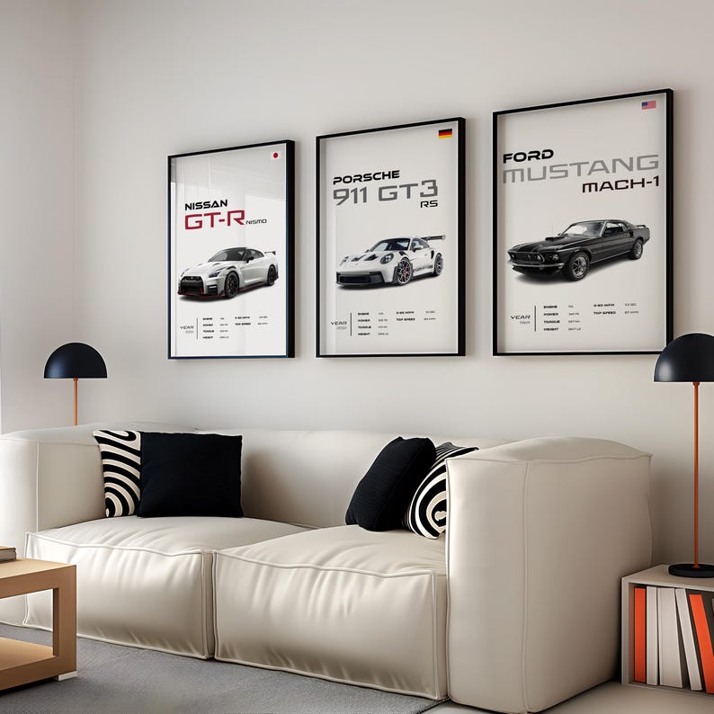 Chevrolet Corvette Stingray Poster, American Muscle Car Wall Art ...